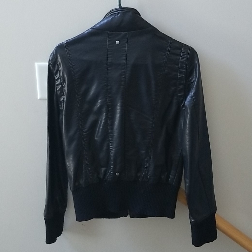 Jenni Max Vegan Faux Leather Bomber Jacket - Gem